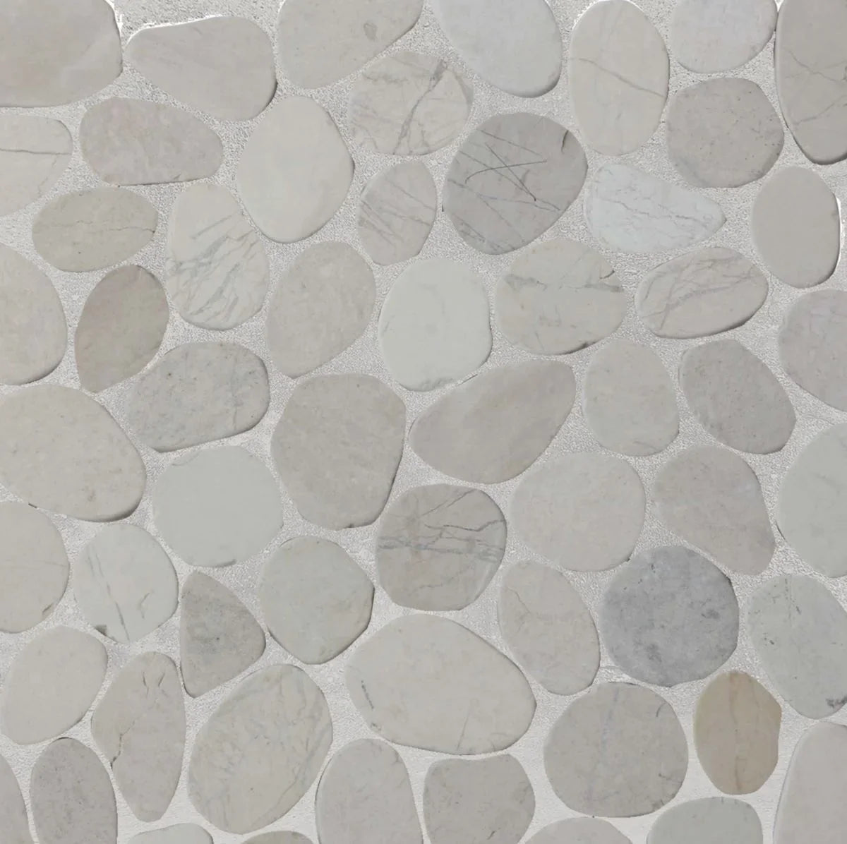 Timor White Pebbles Mosaic Tiles, Pebble Mosaic Wall & Floor Tile